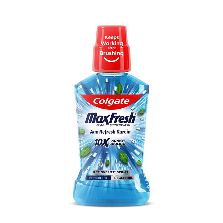Colgate Maxfresh Plax Antibacterial Mouthwash, 24/7 Fresh Breath, Alco ...